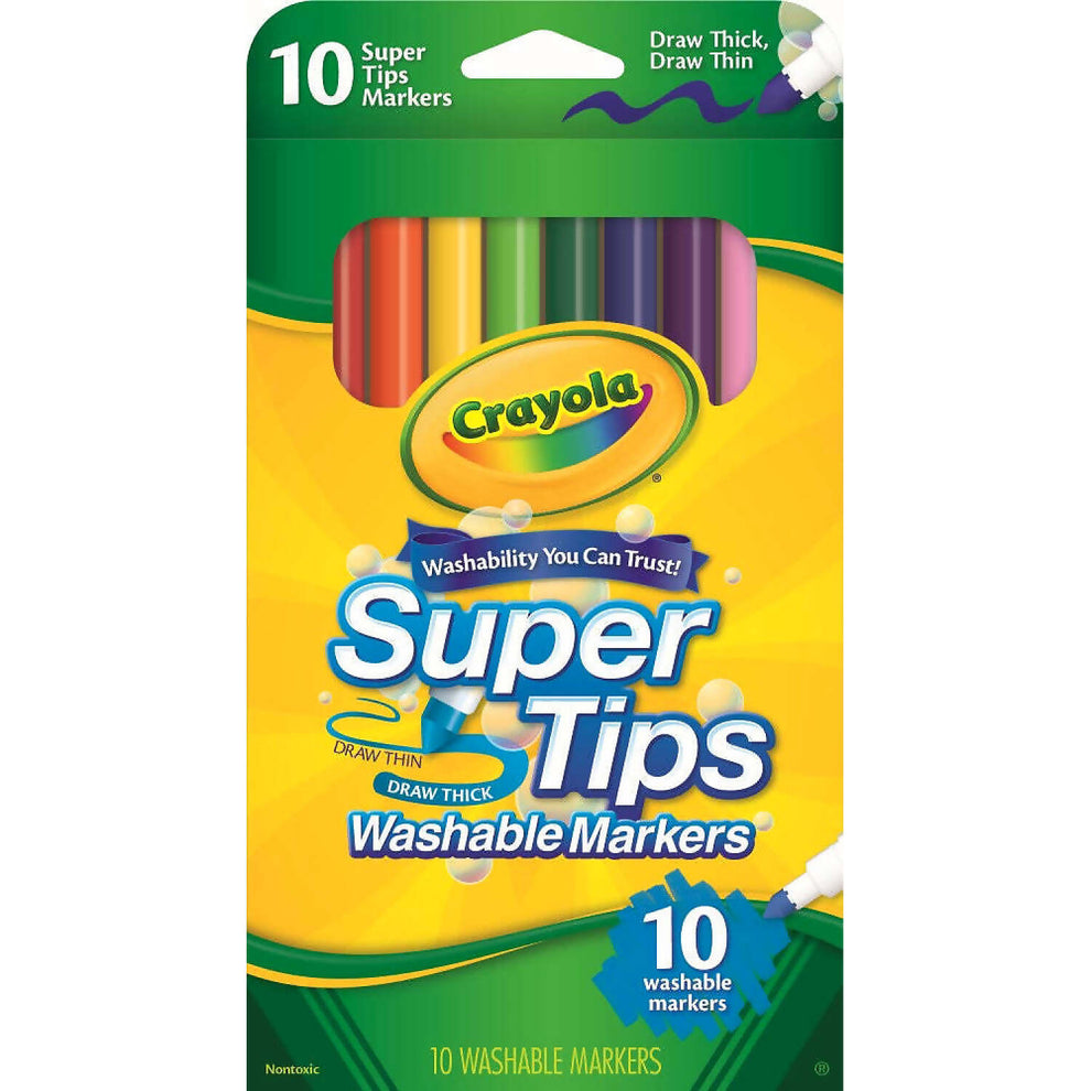 Crayola - Washable Super Tip Markers 10 Pack – Toys and Hobbys Australia